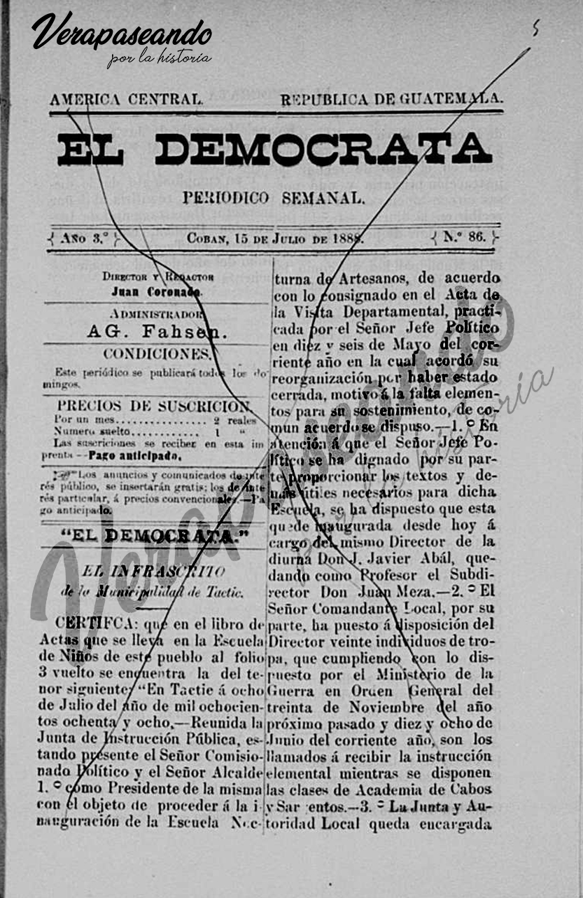 Imprentas y Periódicos de las Verapaces; Primeros Datos - Verapaseando